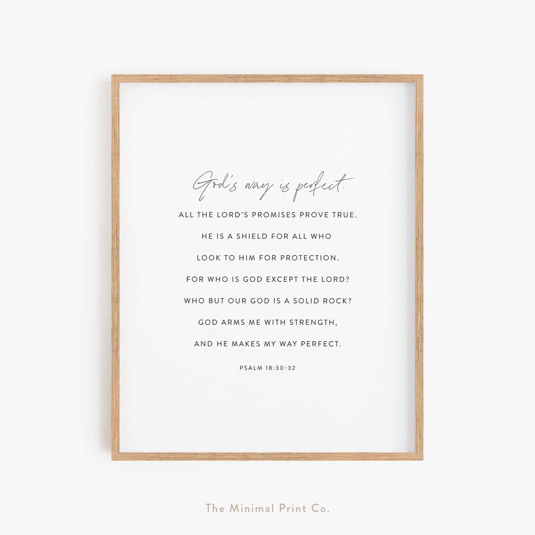 Psalm 18:30-32, Scripture Wall Art, Christian Gift, Bible Verse Wall ...