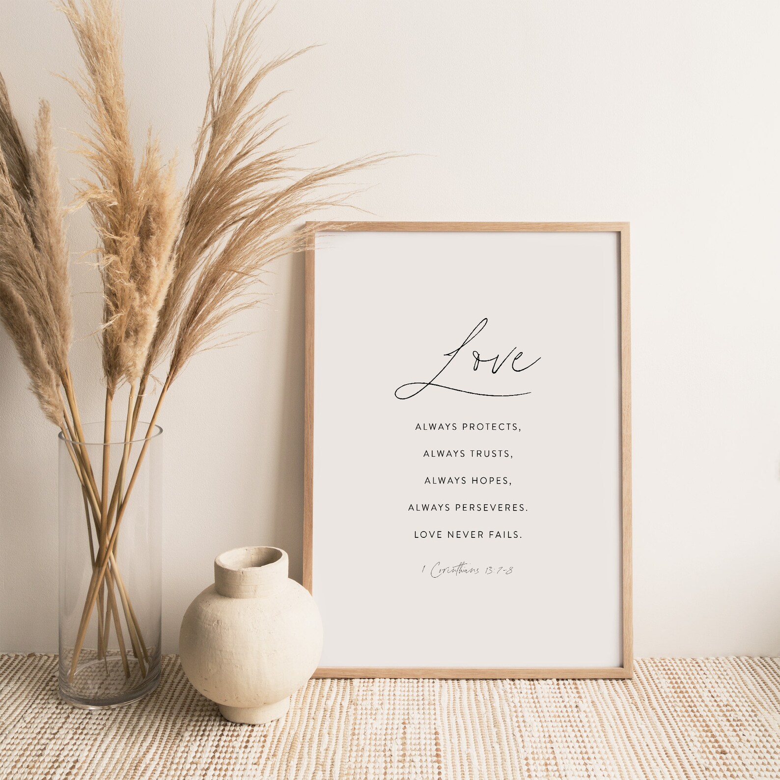 1 Corinthians 13, Love Never Fails, Valentines Day Christian Gift ...