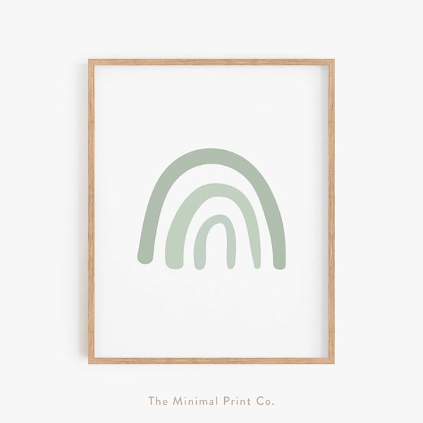 Nursery Boho Rainbow Green Wall Art - Etsy