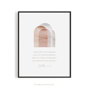 Matthew 6:33, Boho Christian Prints, Boho Bible Verse Art, Minimalist ...