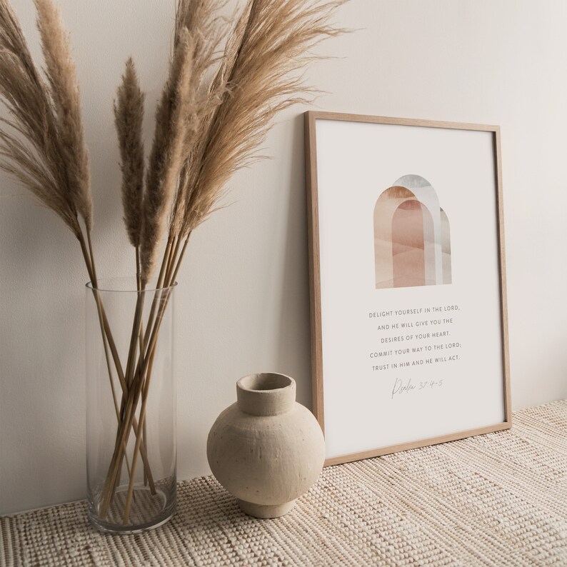 Psalm 37:4-5 Delight Yourself in the Lord Boho Christian | Etsy