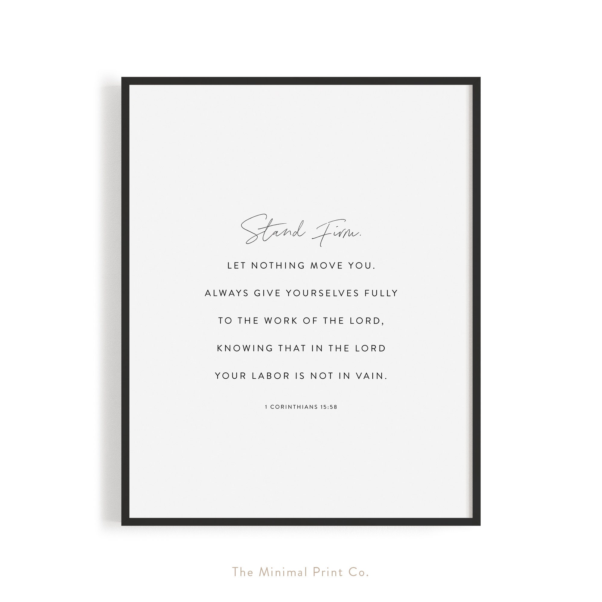 1 Corinthians 15:58 Office Christian Wall Art Bible Verse | Etsy