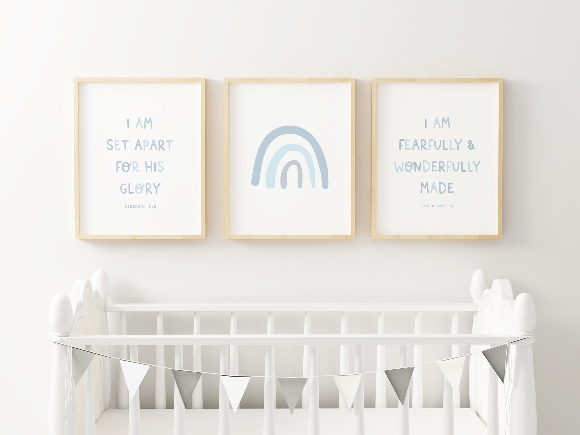 Nursery Bible Verse Wall Art Boy Nursery Wall Art Boho - Etsy