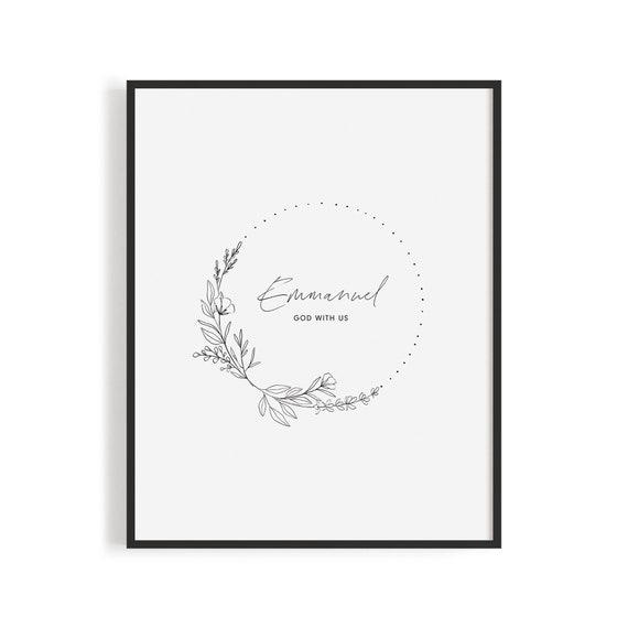 Emmanuel God With Us Modern Christian Wall Art Christmas | Etsy