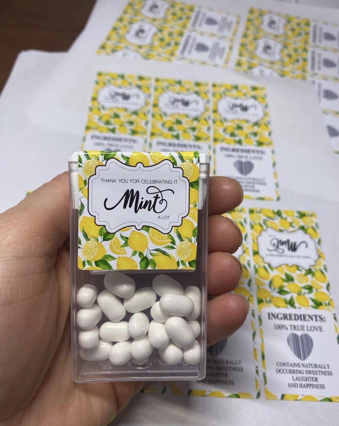 Lemon Theme Mint Container Stickers: Party Favor Labels - Etsy