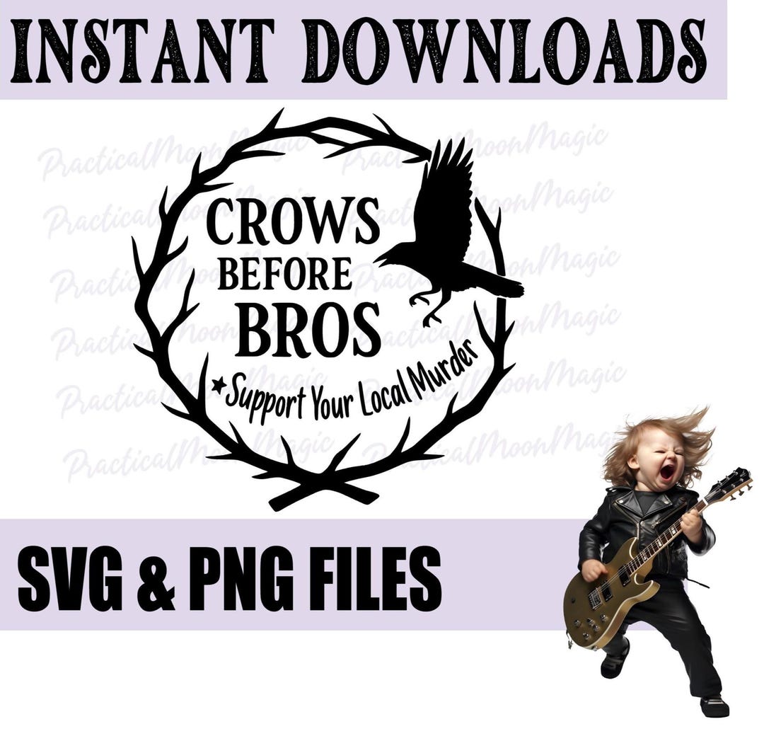 Instant Digital Download- Crows Before Bros PNG SVG for Cricut ...