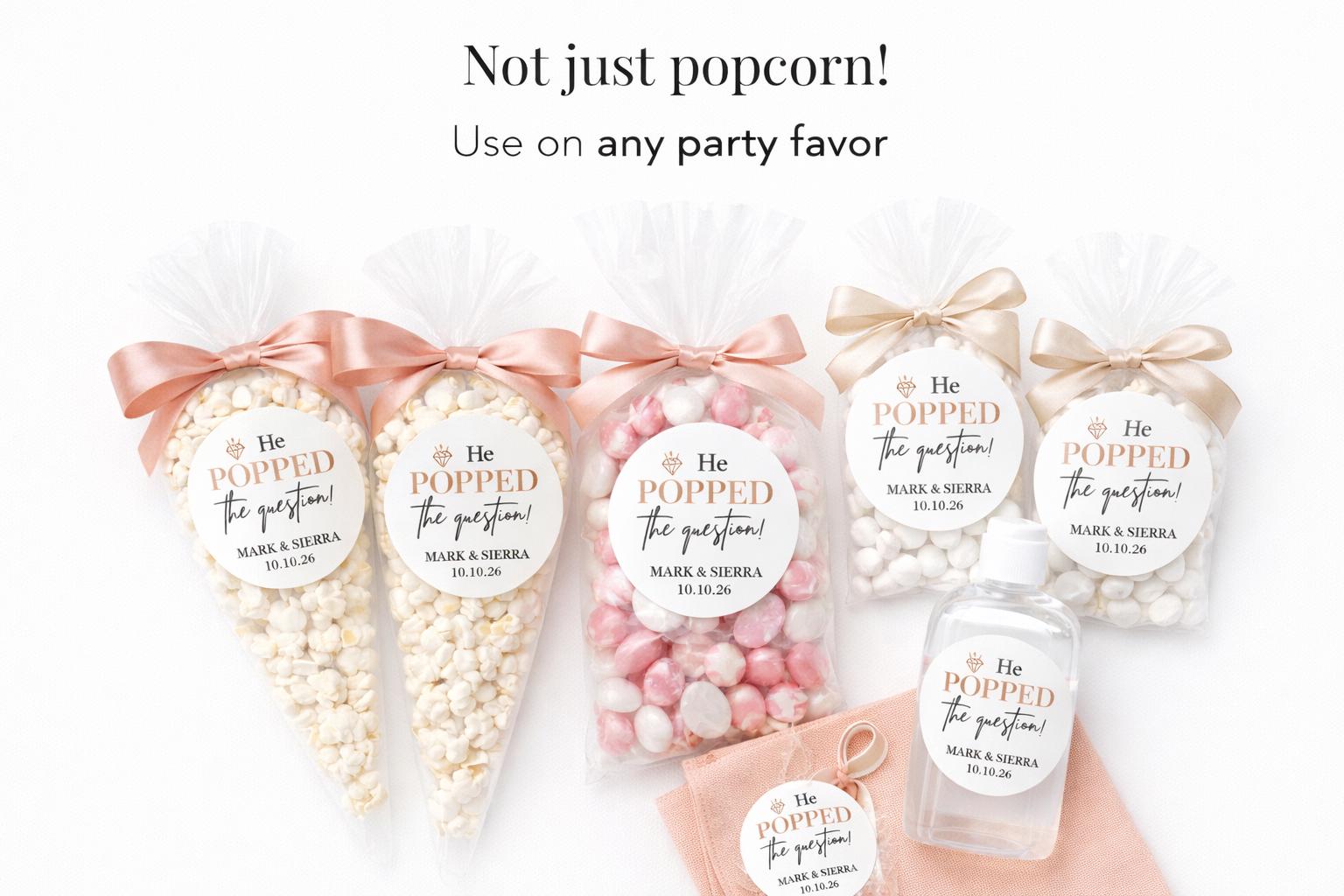 He Popped the Question Favor Labels- Engagement Party Labels - Etsy