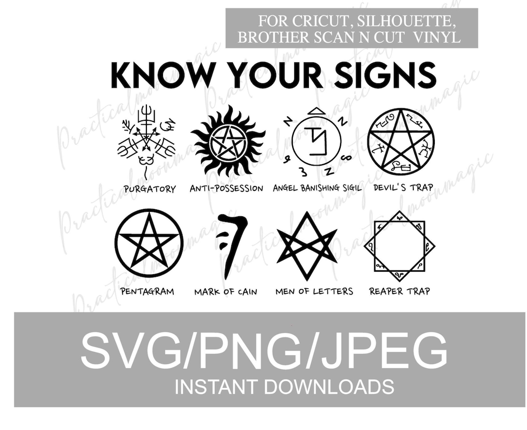Supernatural Signs SVG PNG: Know Your Signs (digital Download) - Etsy