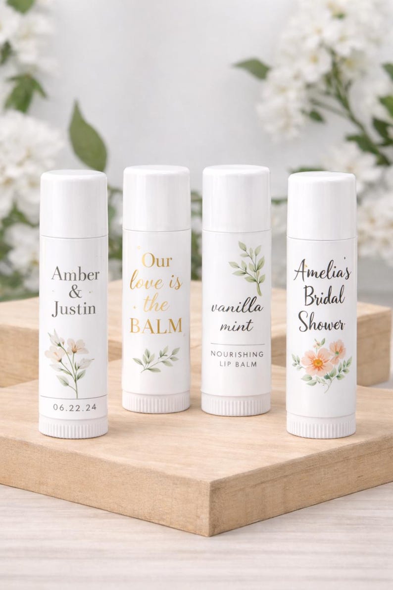 Personalized Lip Balm Stickers, Chapstick Favor Labels - Etsy