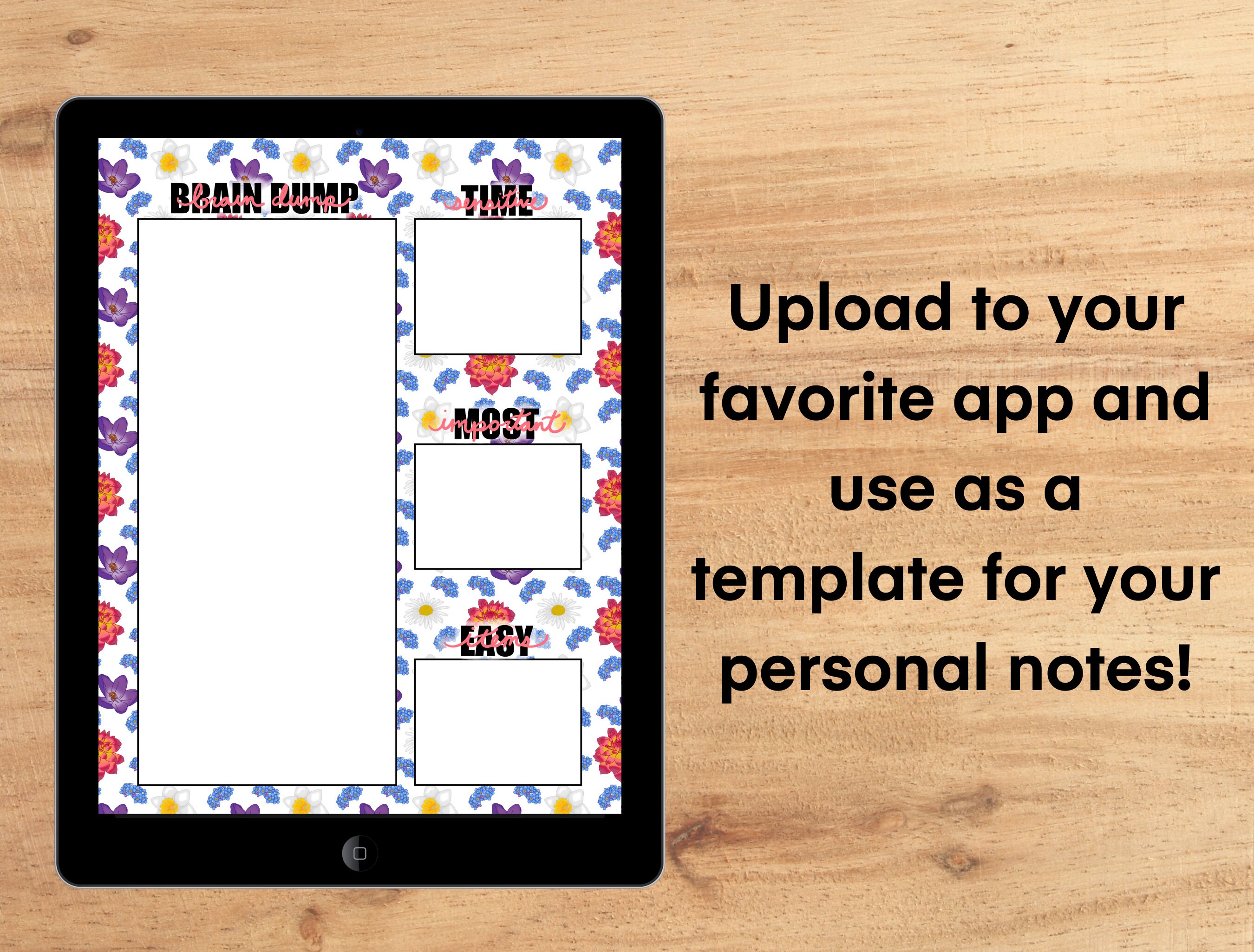 Spring Flowers Brain Dump PDF, Printable, DIGITAL DOWNLOAD, Planning ...