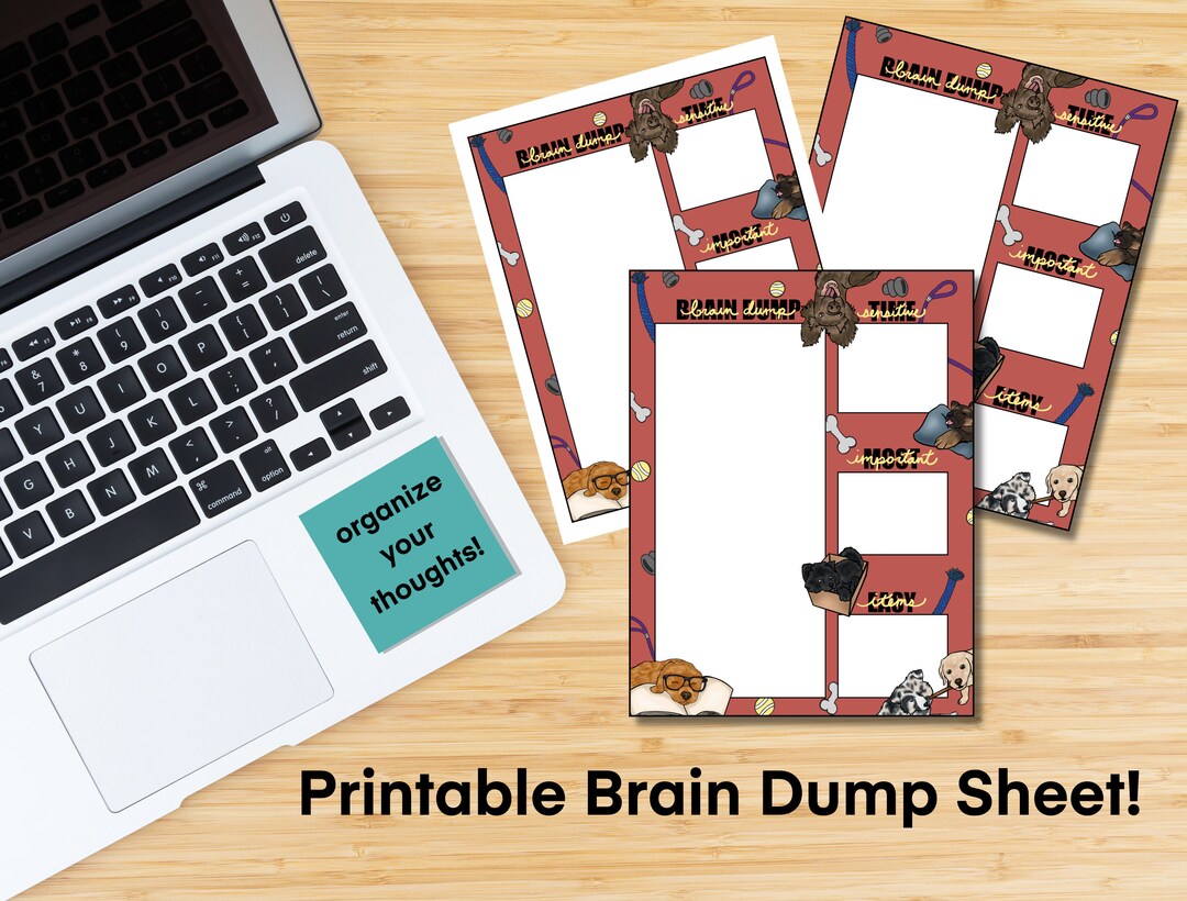 Dog Themed Brain Dump PDF, Printable, DIGITAL DOWNLOAD, Planning Sheet ...