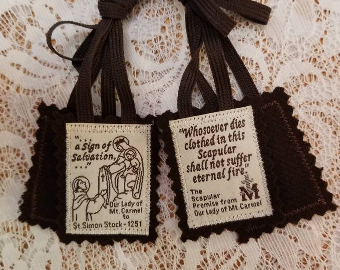 Traditional Catholic Brown Scapular 100% Wool - Etsy