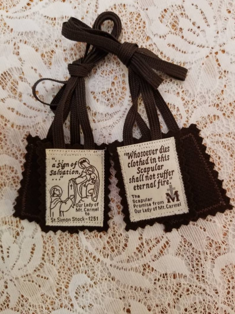 Traditional Catholic Brown Scapular 100% Wool - Etsy