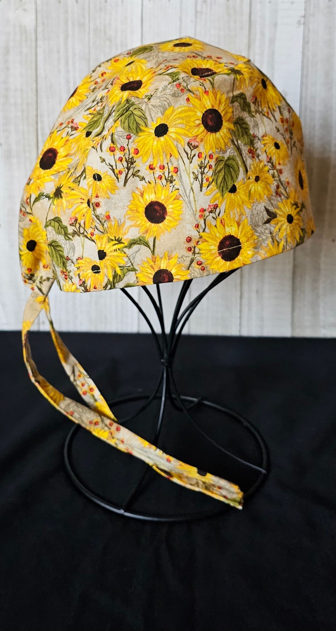 Sunflower Surgical Scrub Cap With Ties - Etsy