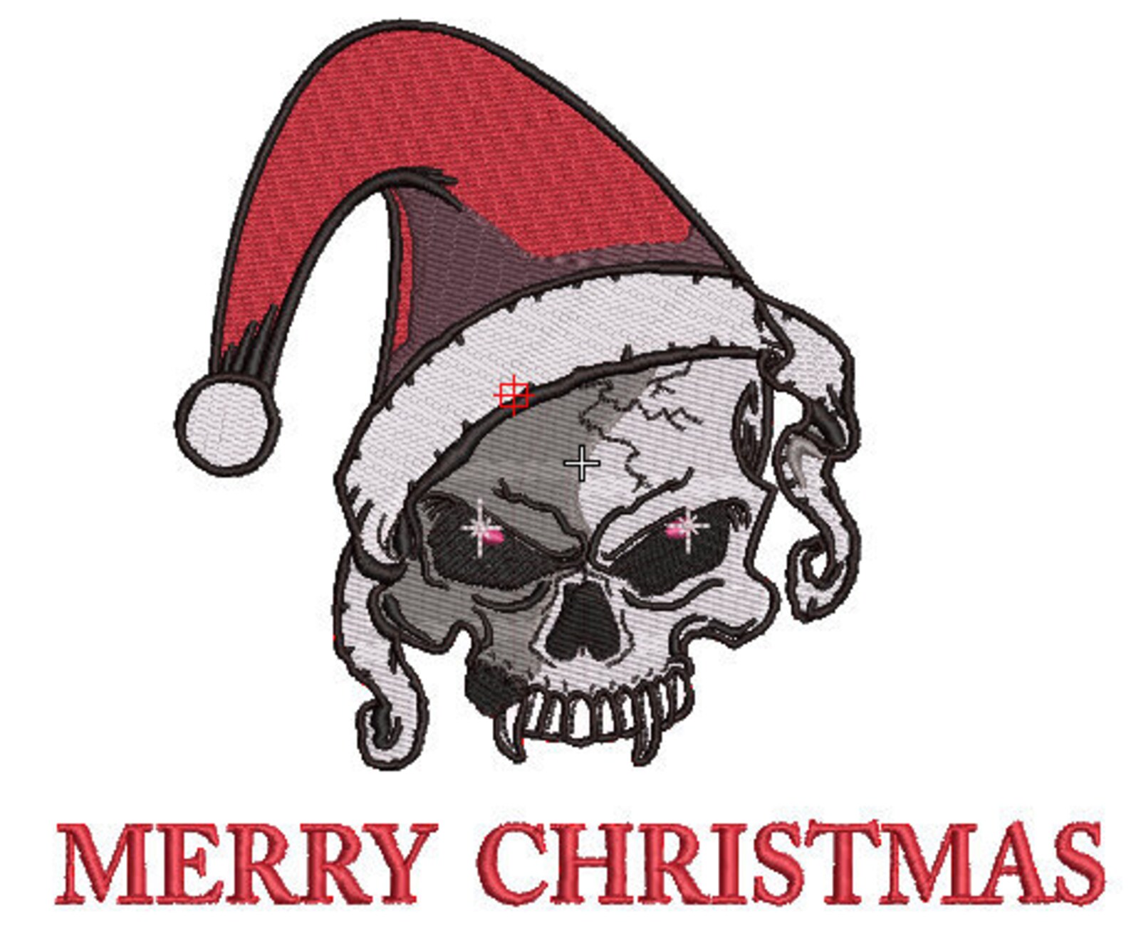 Merry Christmas Skull 7x5 and 5x5 .dst .pes - Etsy