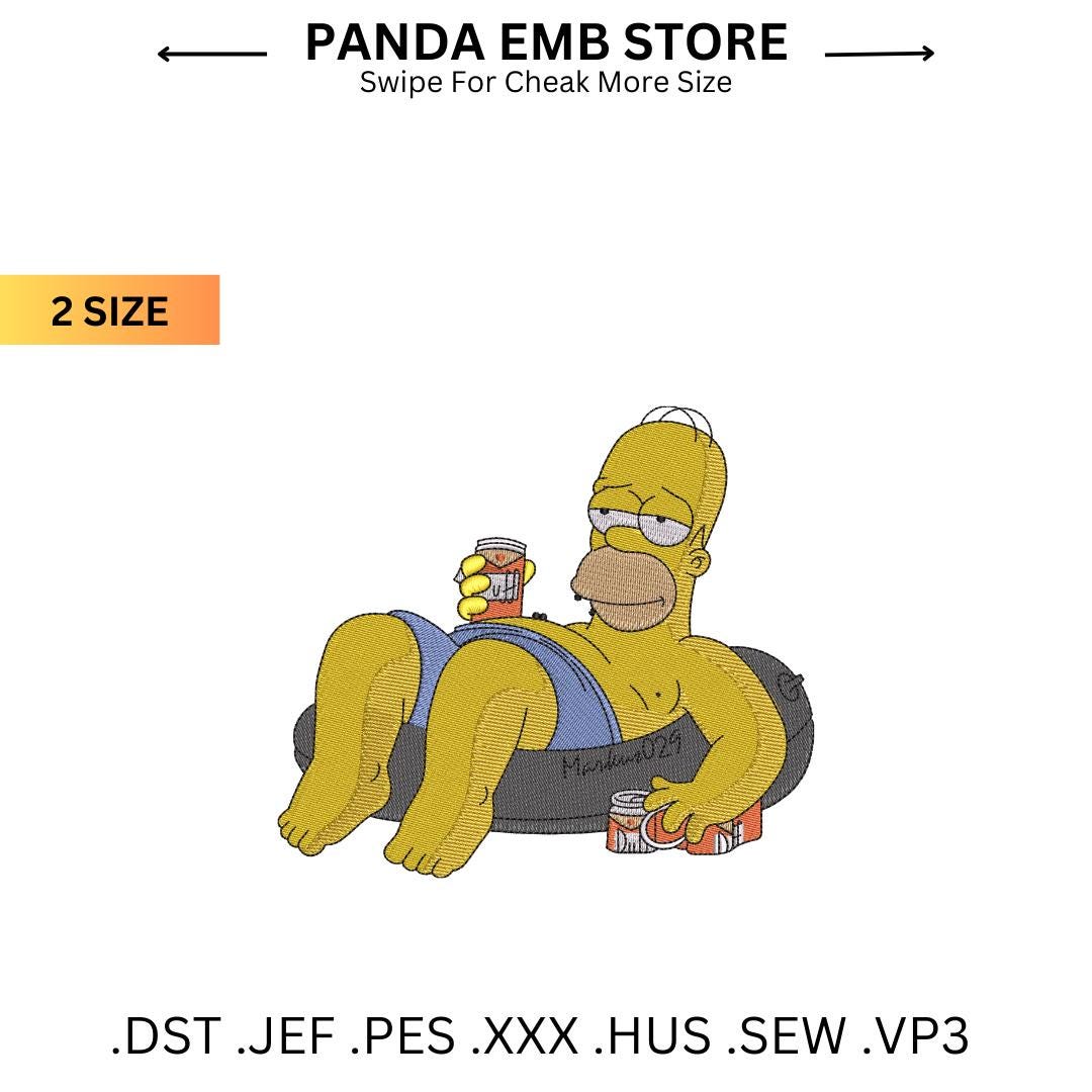 Homer Simpson Drink Embroidery Design, Embroidery File, Drinking ...