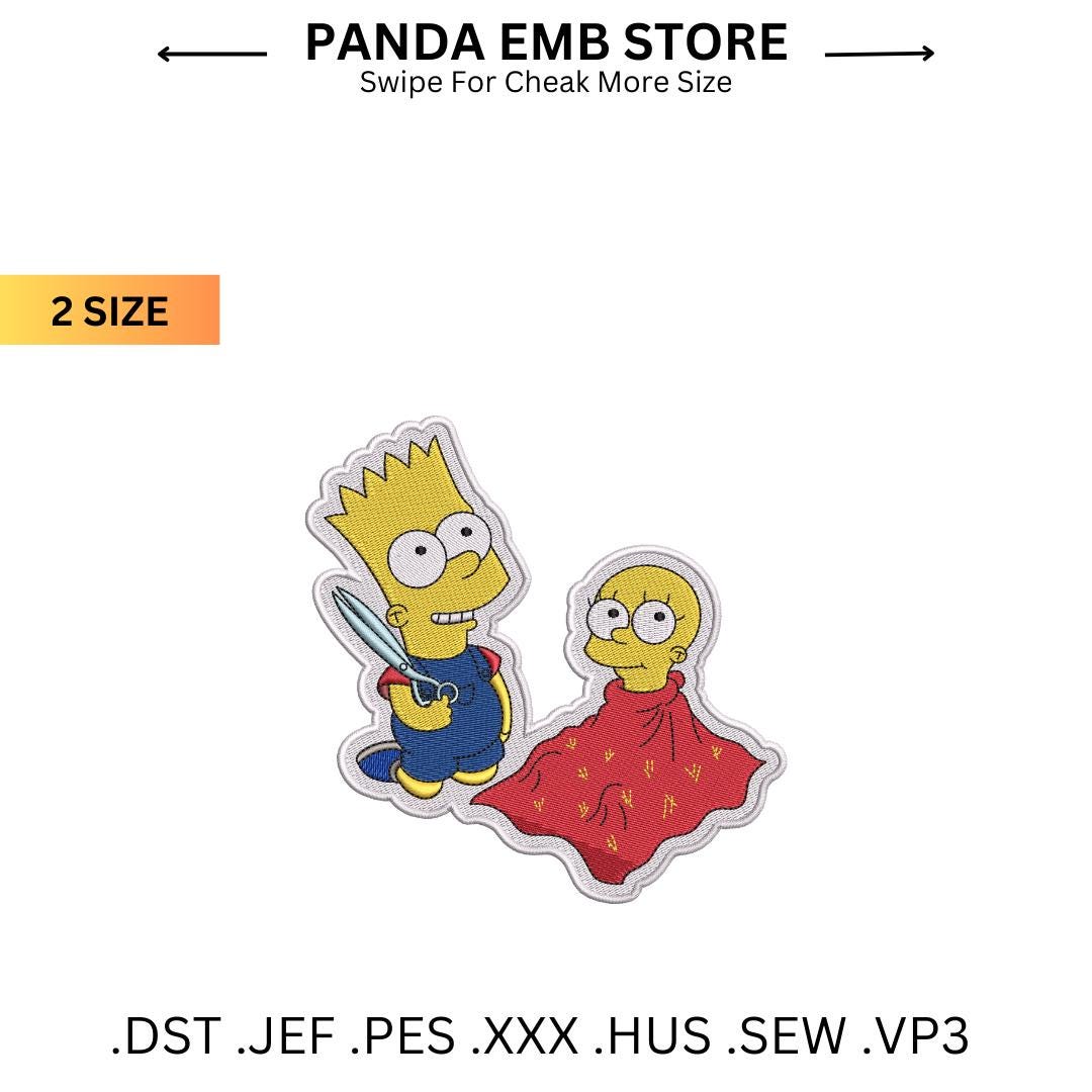 The Simpsons Cut Hair Embroidery File, Cartoon Character Design ...