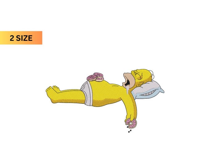 Homer Simpson Sleep Embroidery Design, Digital File, Embroidery Pattern ...