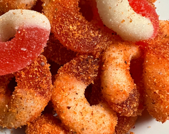 Watermelon Rings Enchilados // Spicy Watermelon Ring Gummies - Etsy