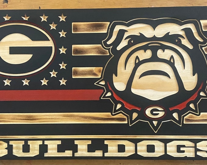 Bulldogs Wooden Flag - Etsy