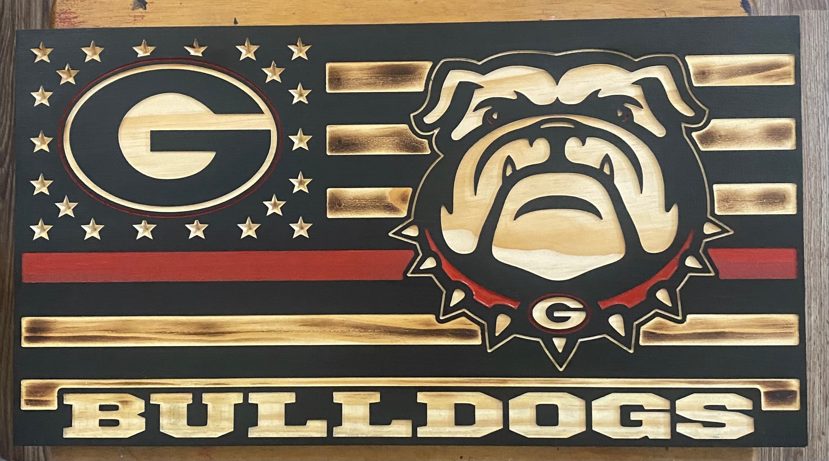 Bulldogs Wooden Flag - Etsy