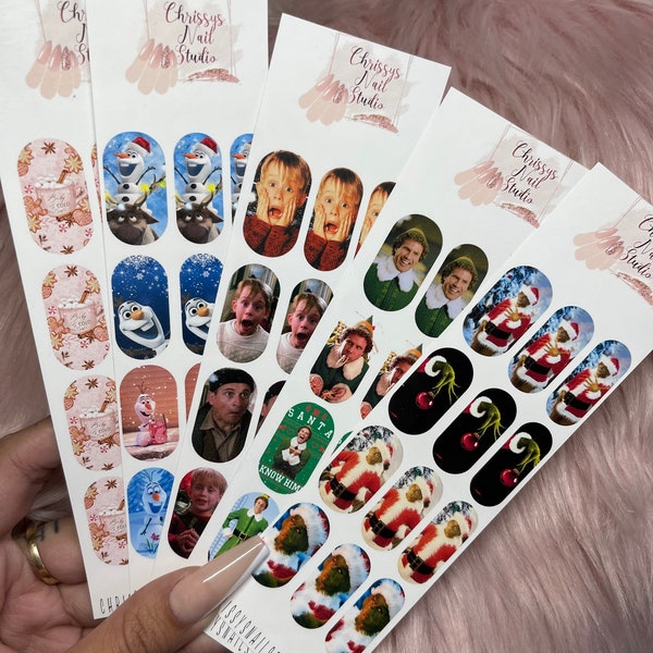 Christmas Nail Decals - Etsy