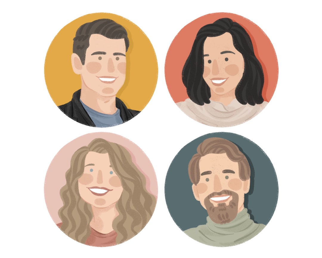 Cute Custom Avatar Icon Illustration (digital Portrait) - Etsy