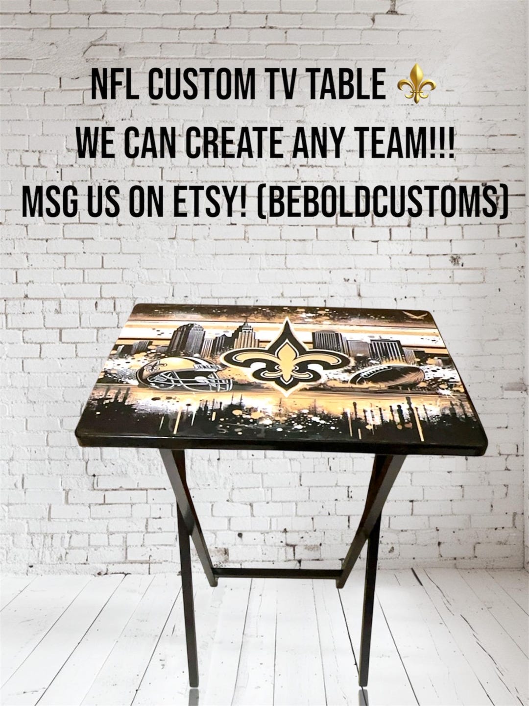 Custom Saints Tv Tray, Sports Tv Tray, Personalized New Orleans Serving ...