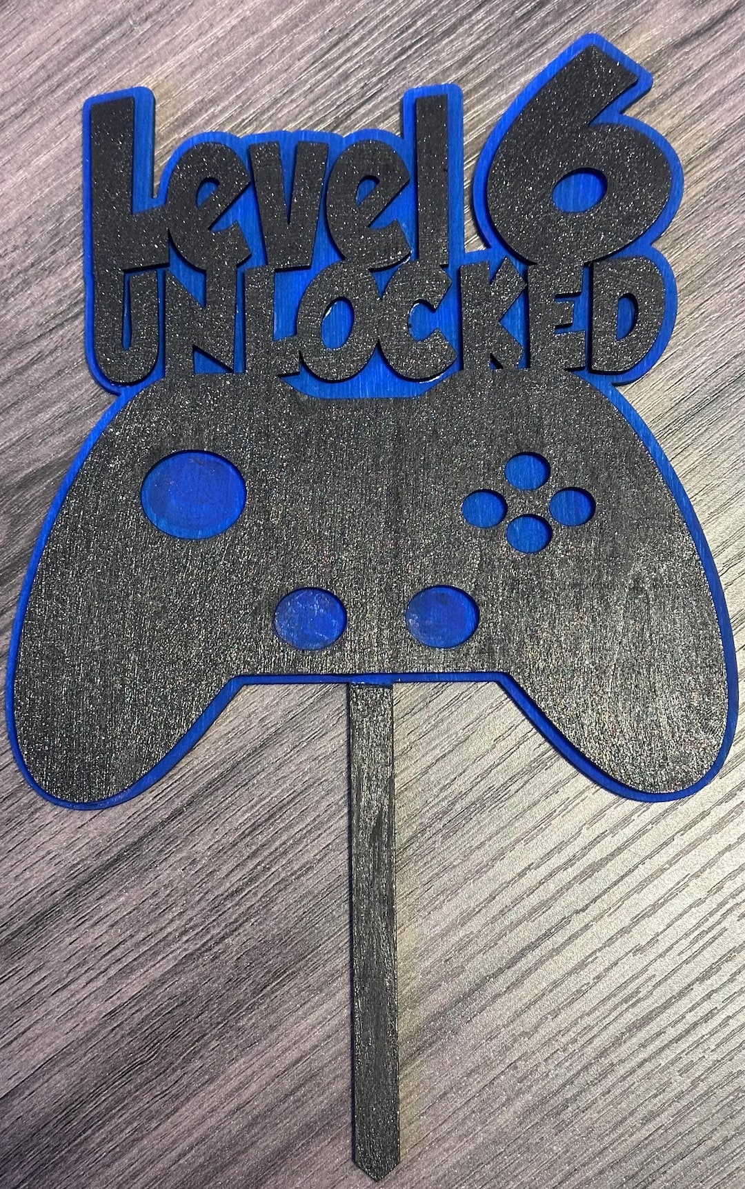 Level Unlocked Cake Topper With Any Age, Custom Gamers Cake Topper ...