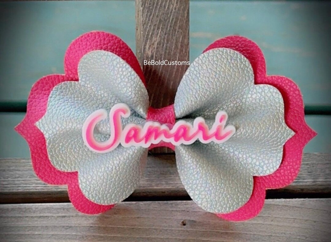 Peony Hair Bow Pinch Bowfaux Leather Hair Bow Personalized Hair Bow for ...