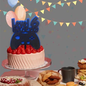 Level Unlocked Cake Topper With Any Age, Custom Gamers Cake Topper ...