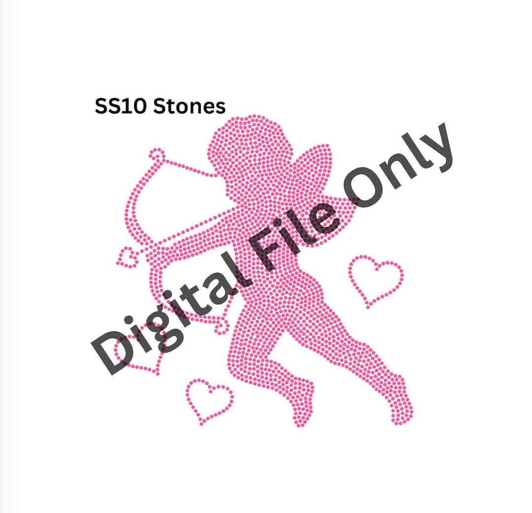Rhinestone Template Digital File Only - Cupid SS10 Stones - Etsy