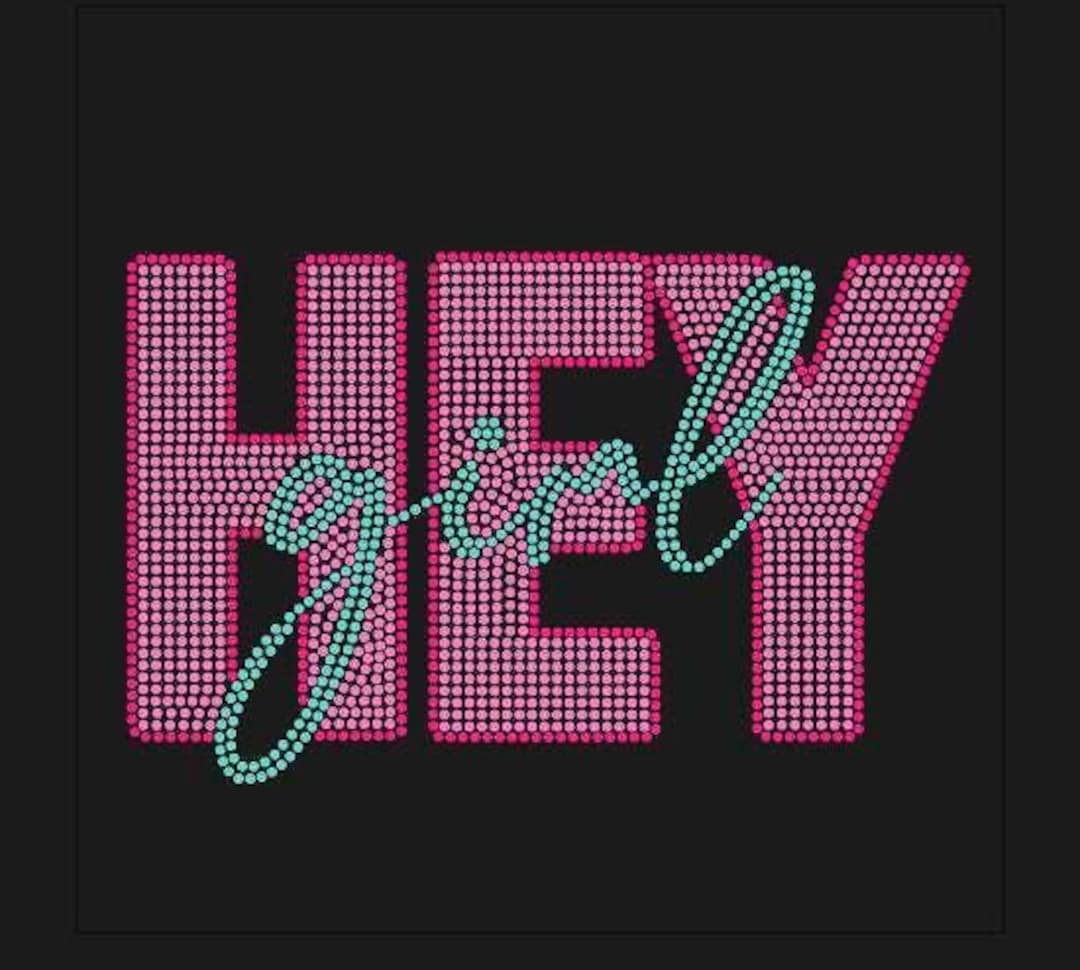 Rhinestone Template (digital File Only) SS10 Hey Girl - Etsy