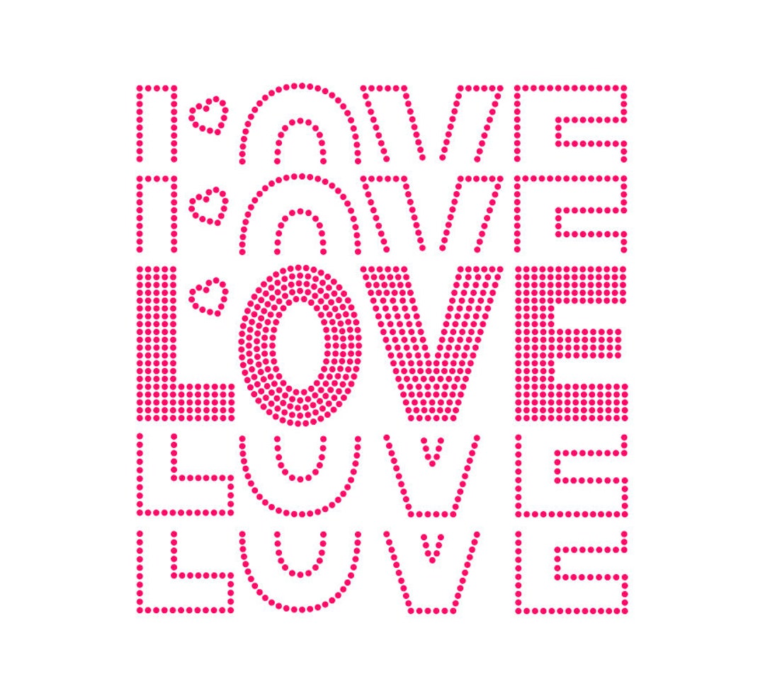 Rhinestone Template Digital File Love Stacked - Etsy