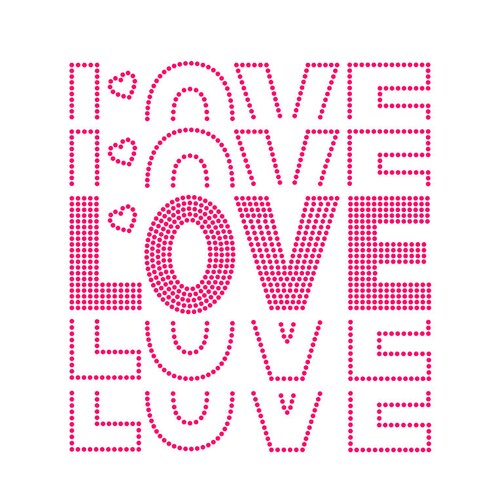 Rhinestone Template Digital File Love Stacked - Etsy