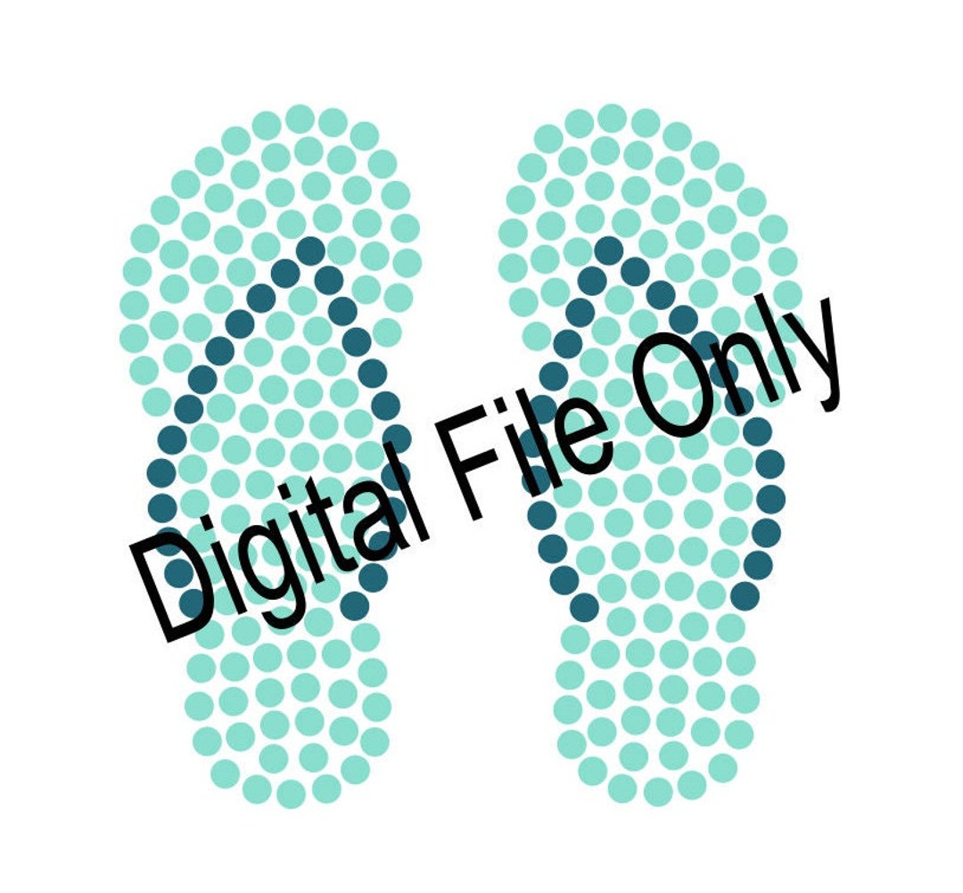 Rhinestone Template (digital File Only) - Small Flip Flop Template for ...