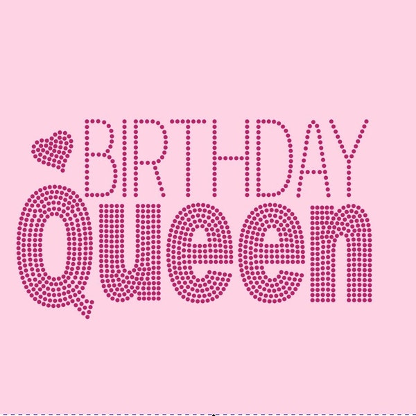 Birthday Queen Rhinestone Template - Etsy