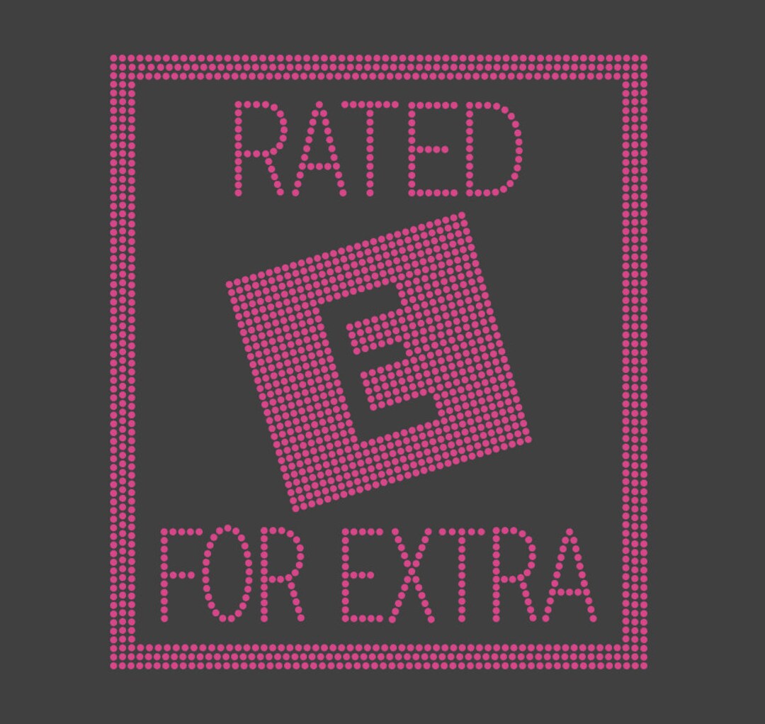 Rhinestone Template - Digital File Only - Rated E for Extra - Etsy