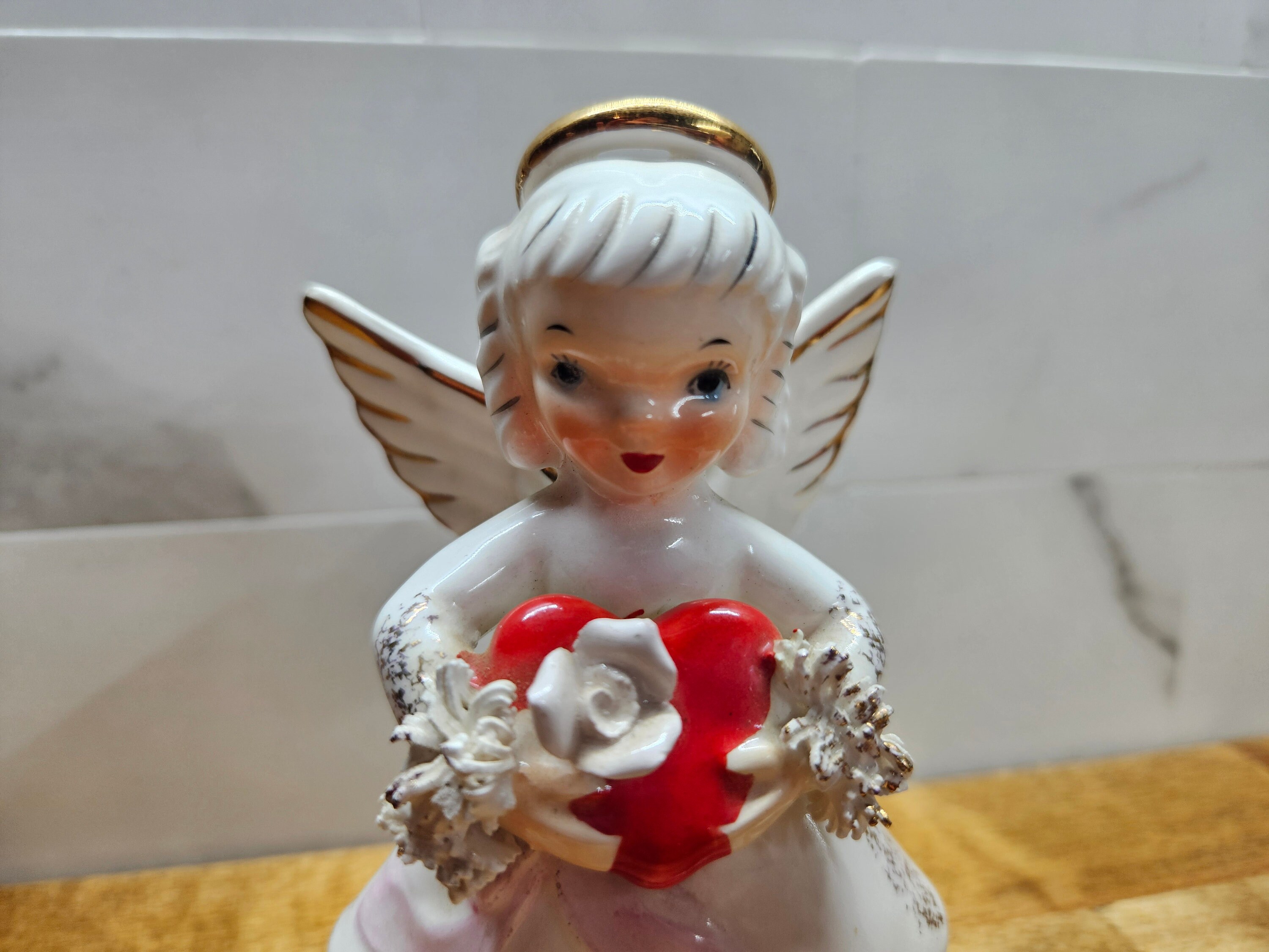 Napco February Angel Figurine AR1362 Birthday With Heart 1950's - Etsy