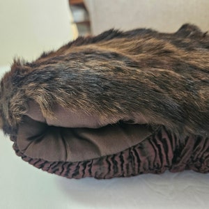 Vintage 1940s Genuine Mink Fur Muff Muffler Hand Warmer & Kover Zip ...