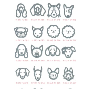 35 Dog Face Outline Machine Embroidery File - Etsy