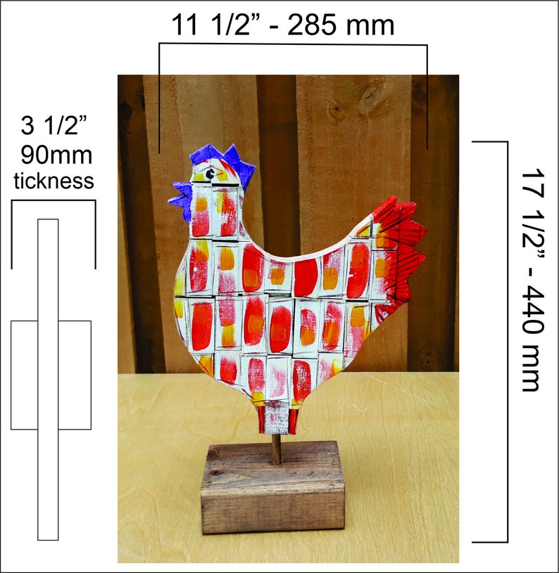 Wooden Chicken Wooden Art Farm House Decor Art Country Decor Art Wood ...