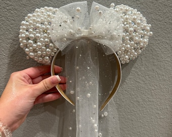 Bride Disneyland Ears | Bridal Themed Disneyland Headband | Bride ...