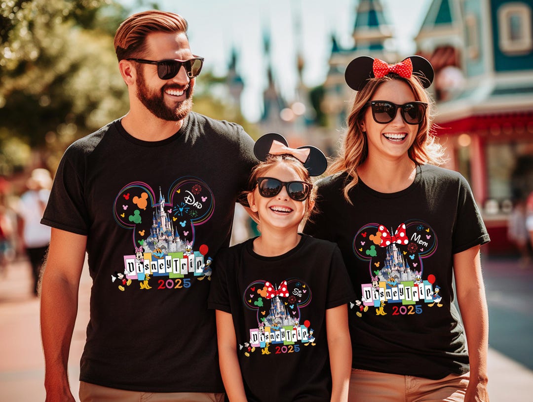 Custom Disney Trip 2025 Shirt, Disneyland Family Vacation 2025 Shirt, Disneyworld 2025 Shirts ...