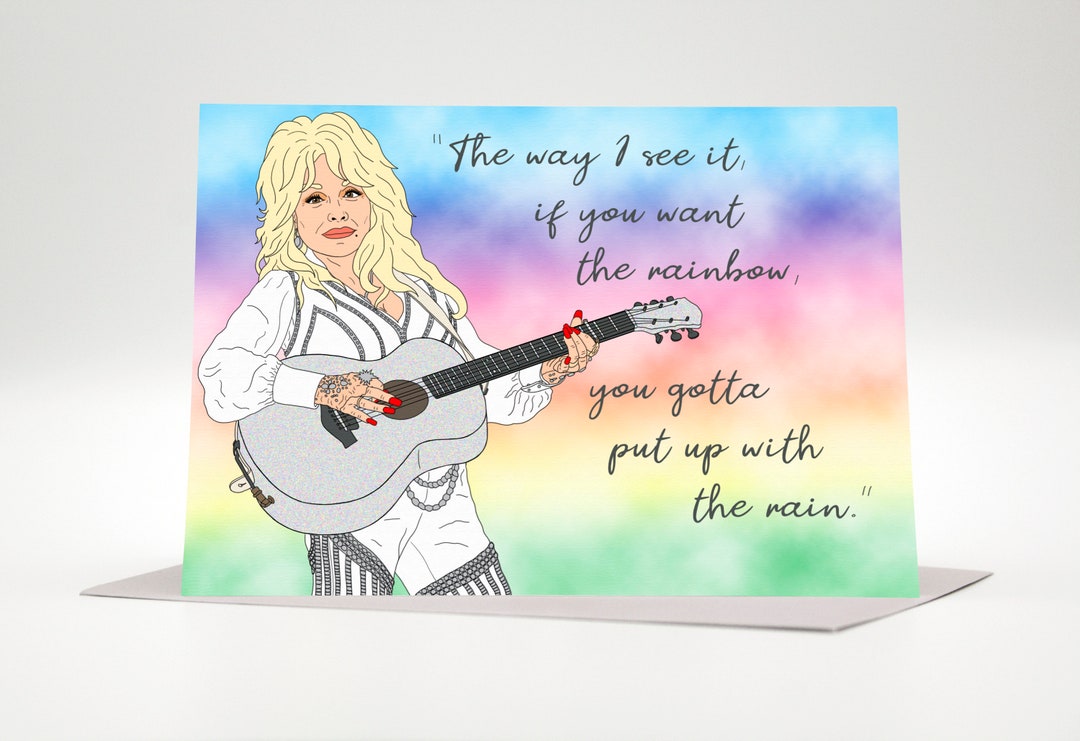 Dolly Parton Rainbow Quote Any Occasion Greeting Card - Etsy