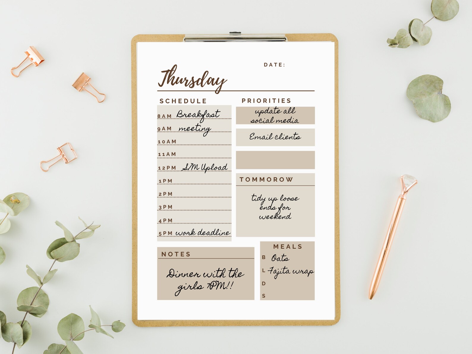 Printable Editable Weekly Planner | Canva Template, Instant Download ...