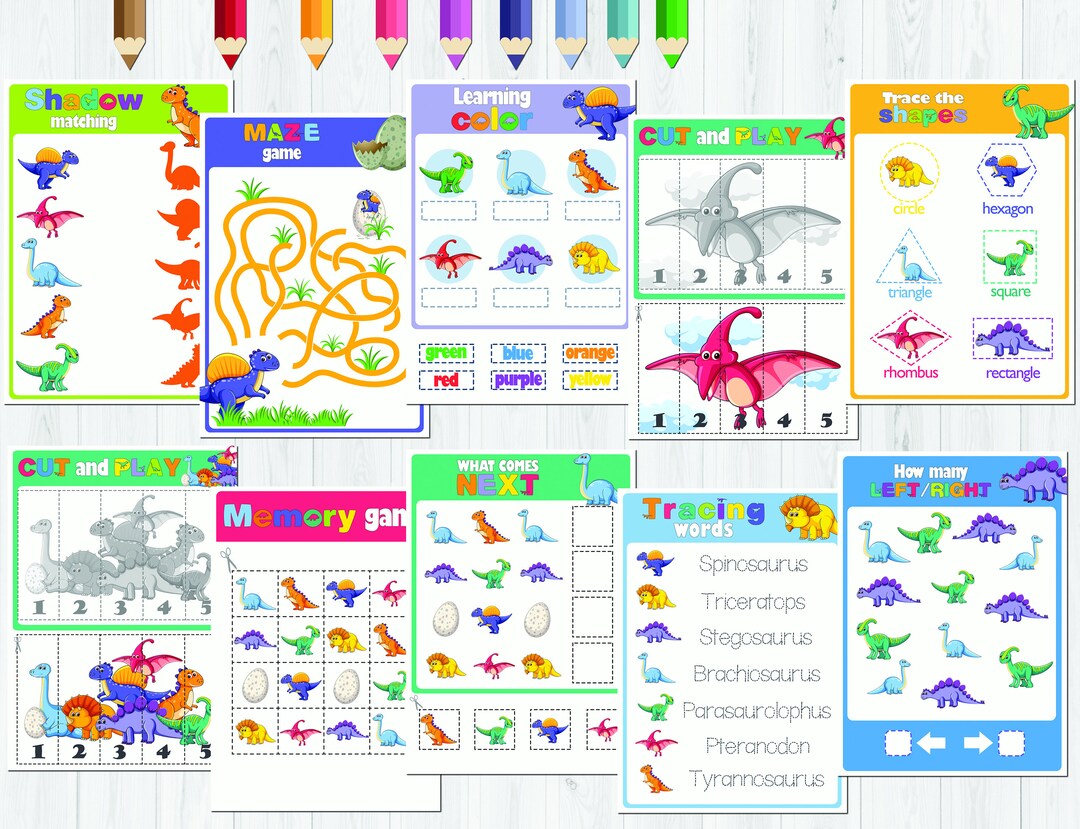 Dinosaur Learning Pack - Preschool Printables - Preschool Activity ...