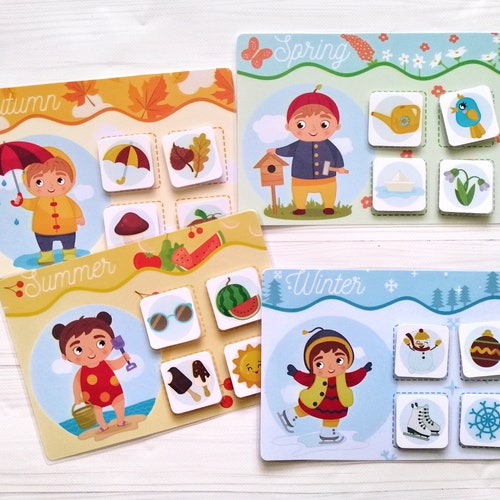 Season Sorting Activity Season Preschool Matching Game | Etsy