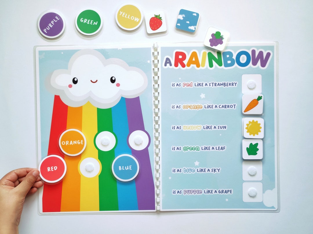 Rainbow Color Matching Activity, Busy Book Pages, Homeschool Printable ...