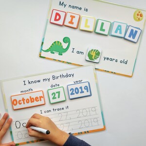 Printable Name Workbook, Personalized Dinosaur Themed Name Tracing and ...